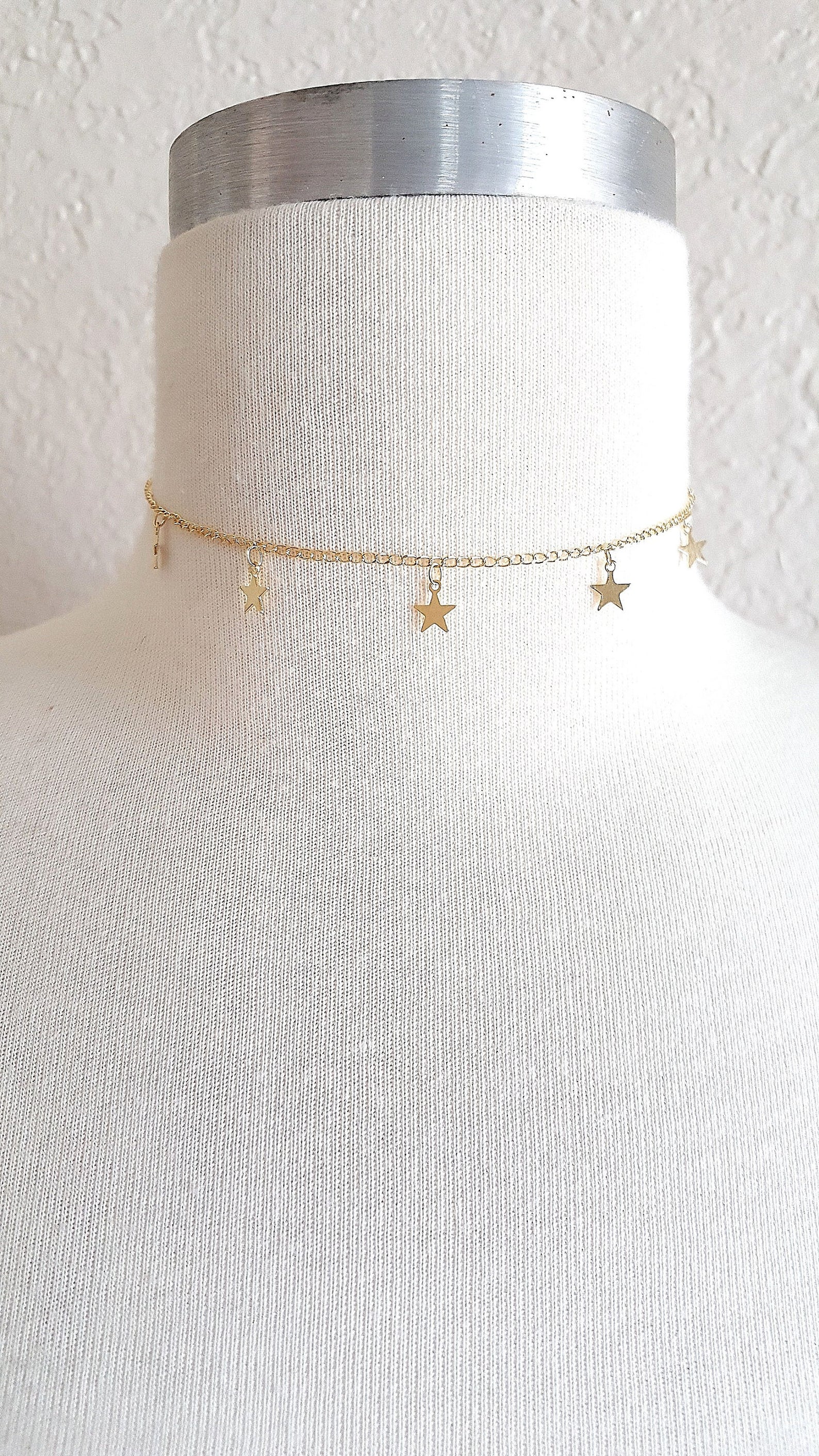 Star Charm Gold Chain Chokergold Star Chokerlayering - Etsy