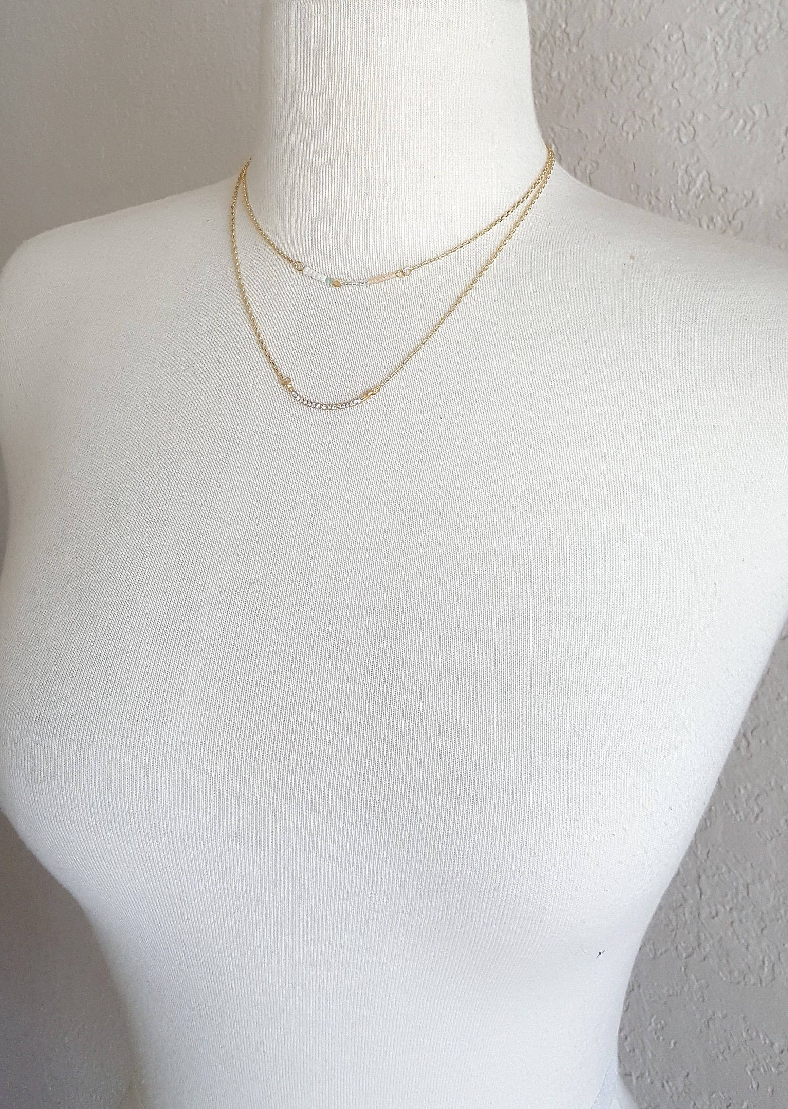 Double Layer Bead Chokerdouble Layer Chokerchokerlayering - Etsy