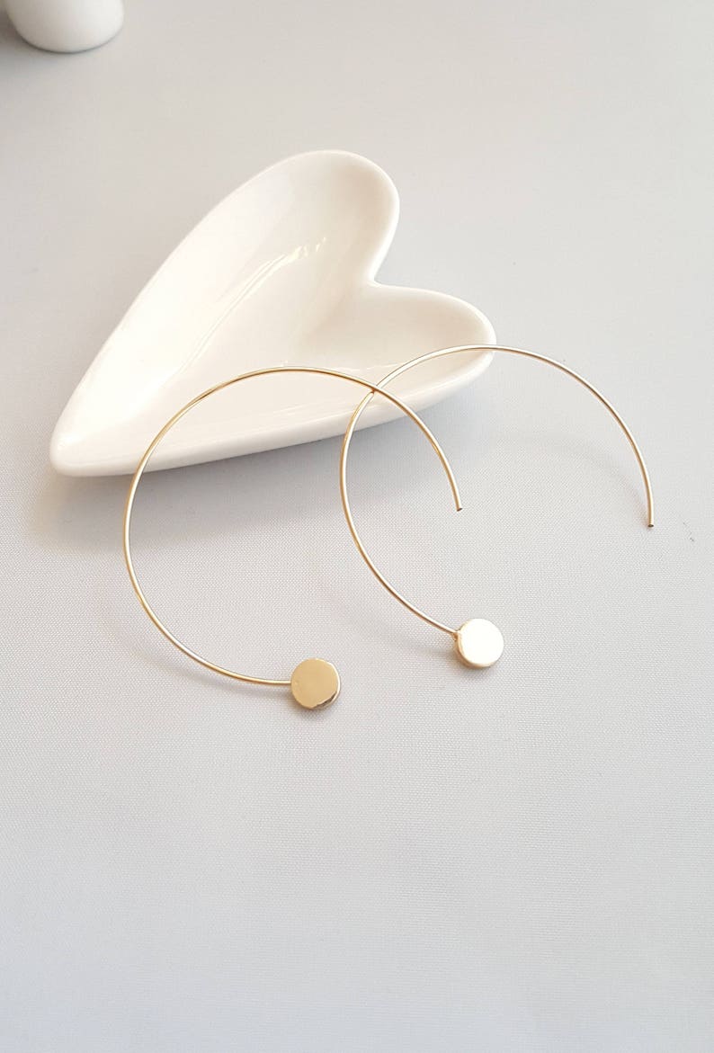 Circle Threader, Gold Threader, Gold Threader Earring,circle Threader ...