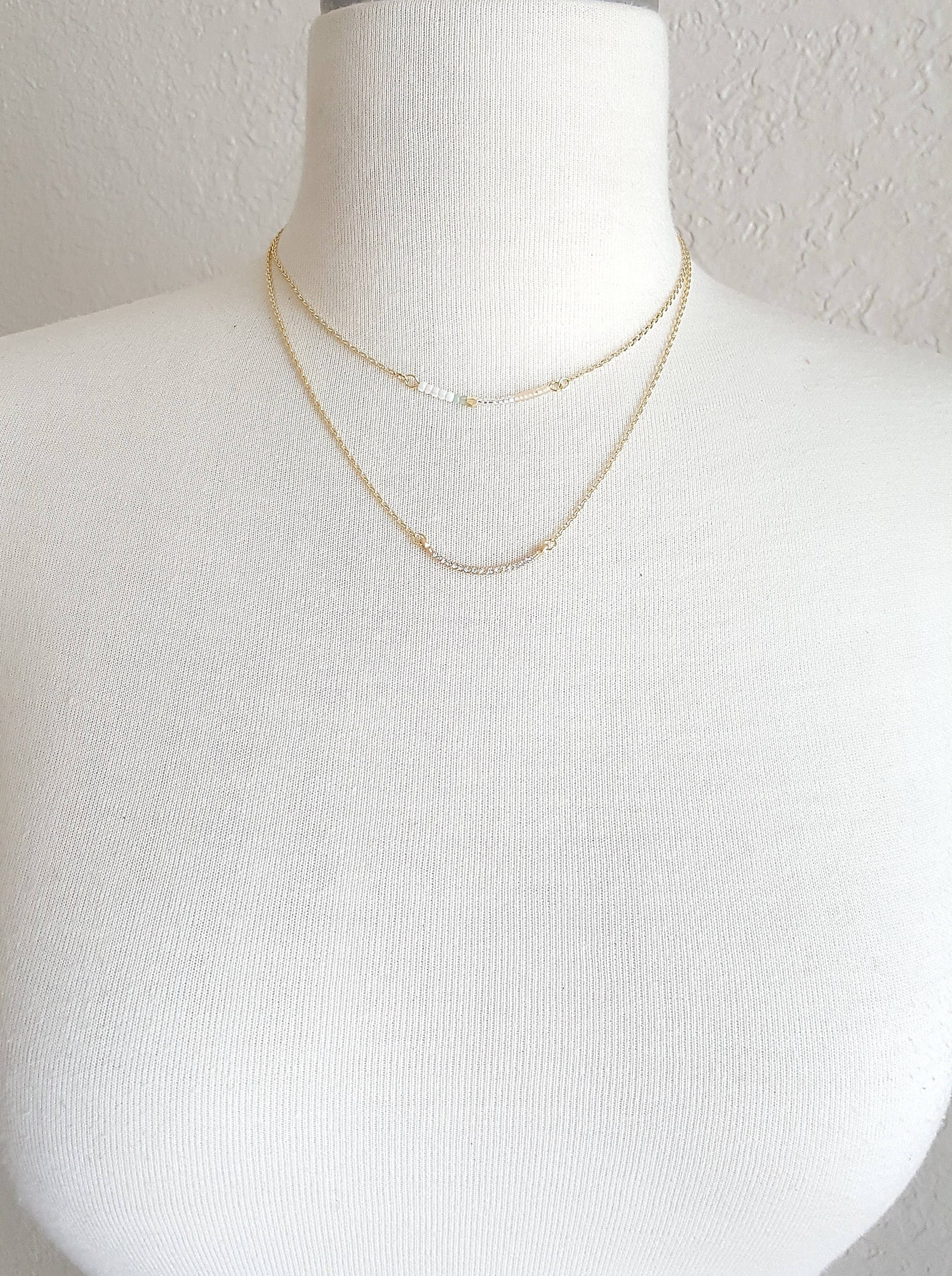 Double Layer Bead Chokerdouble Layer Chokerchokerlayering - Etsy