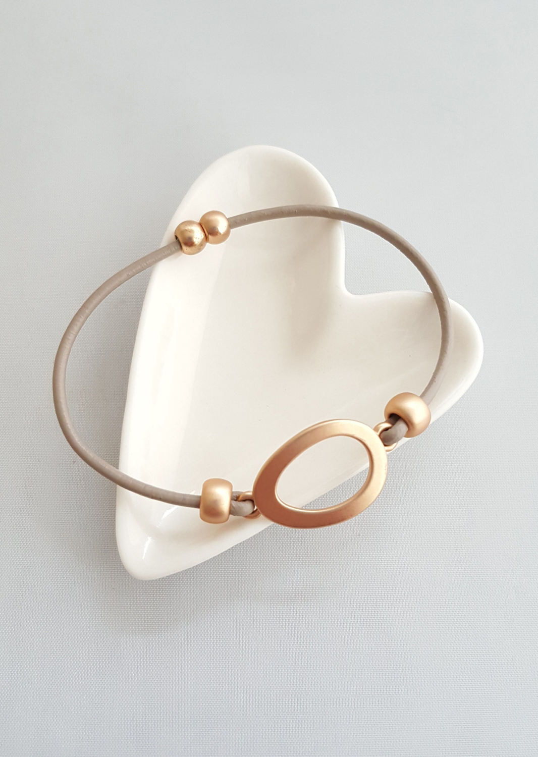 Matte Gold Circle Bracelet With Leather Strap,open Circle Bracelet,gold ...