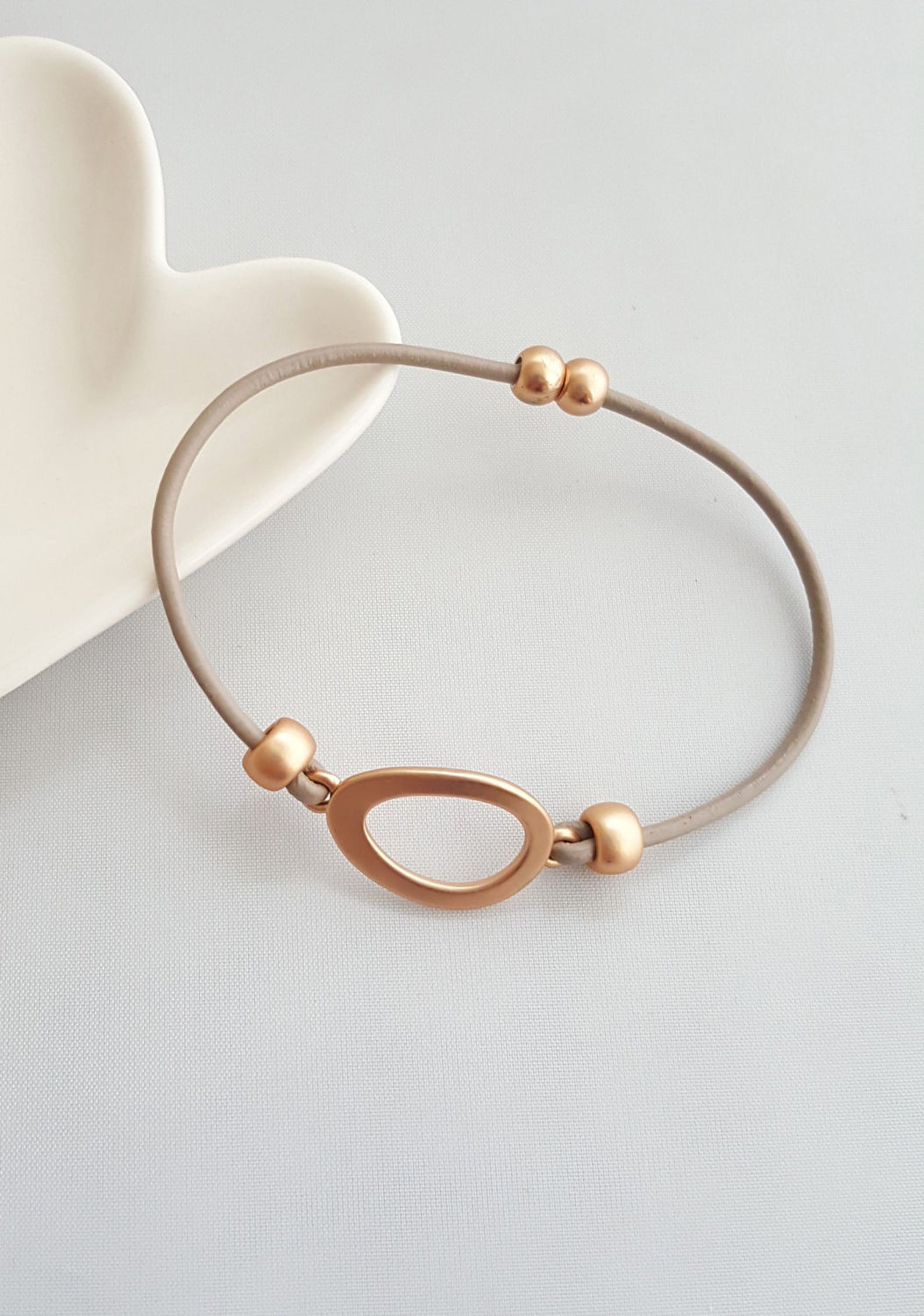 Matte Gold Circle Bracelet With Leather Strap,open Circle Bracelet,gold ...