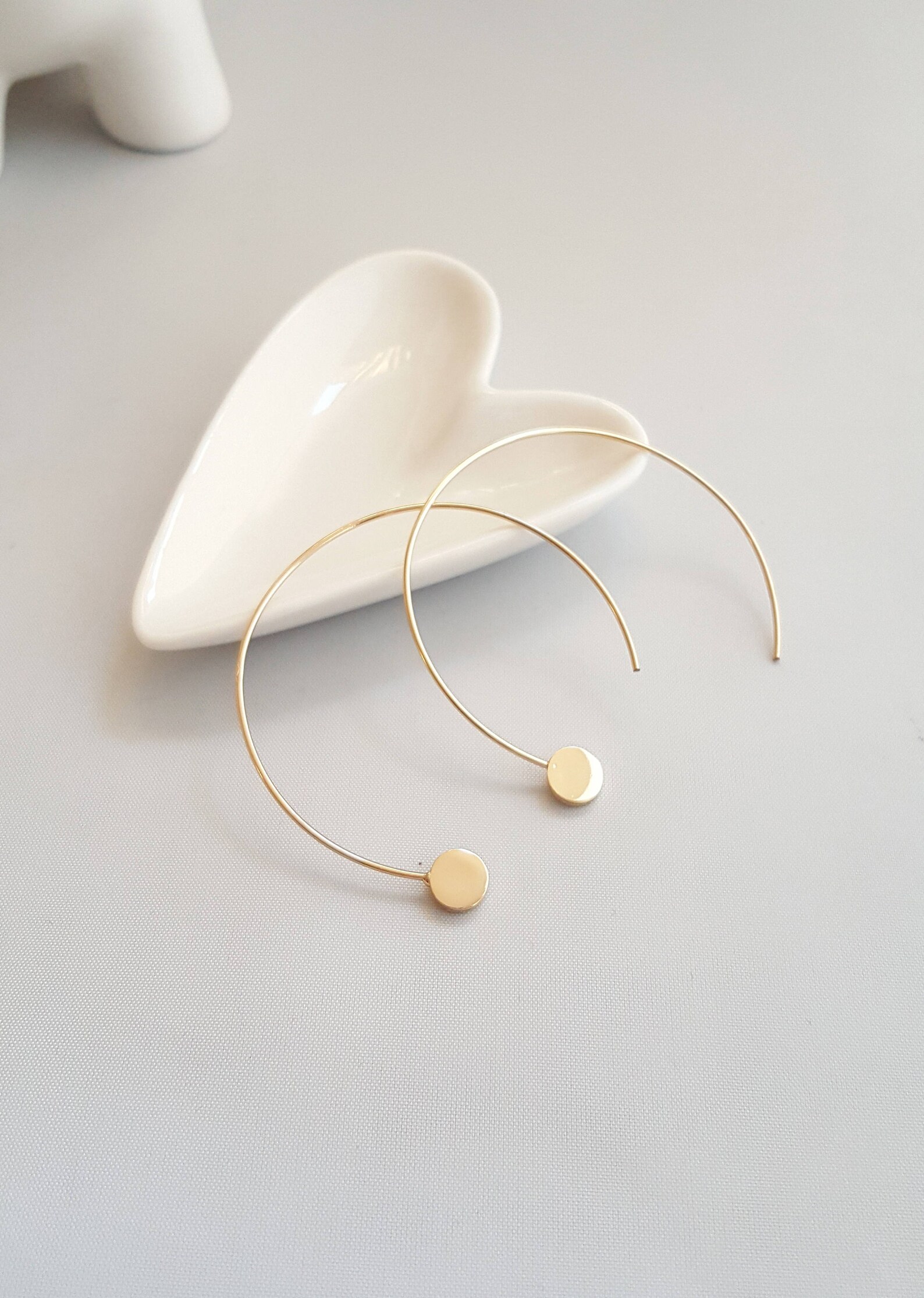 Circle Threader, Gold Threader, Gold Threader Earring,circle Threader ...