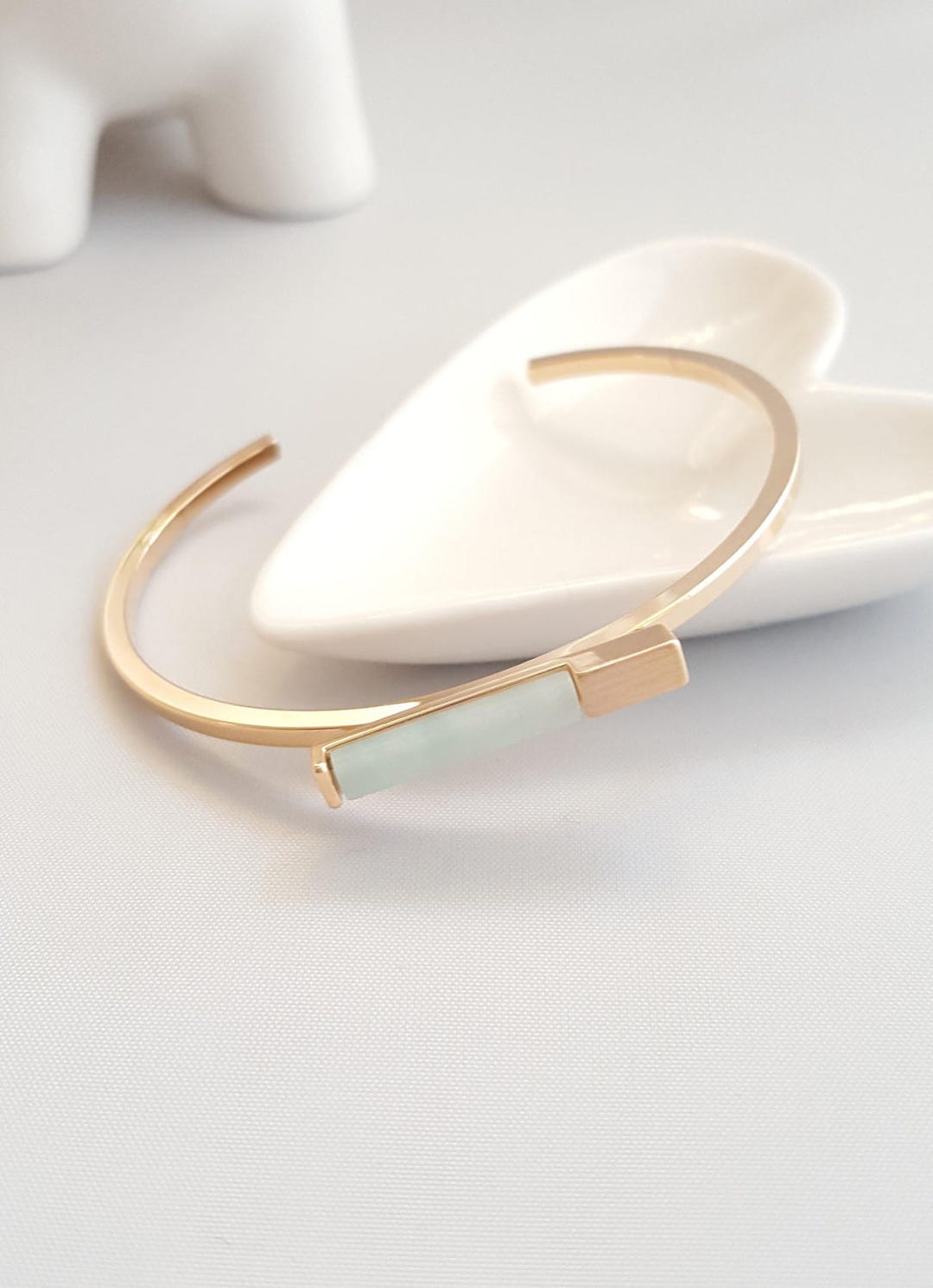 Mint Stone Gold Bracelet,mint Stone Bracelet,marble Bracelet,mint ...