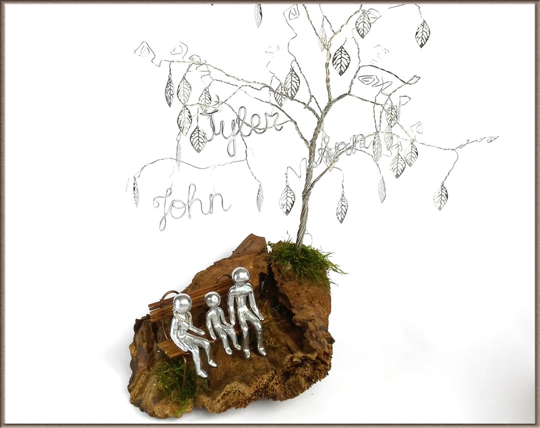 Steel 11th Anniversary Personalized Wire Family Tree Sculpture Custom ...