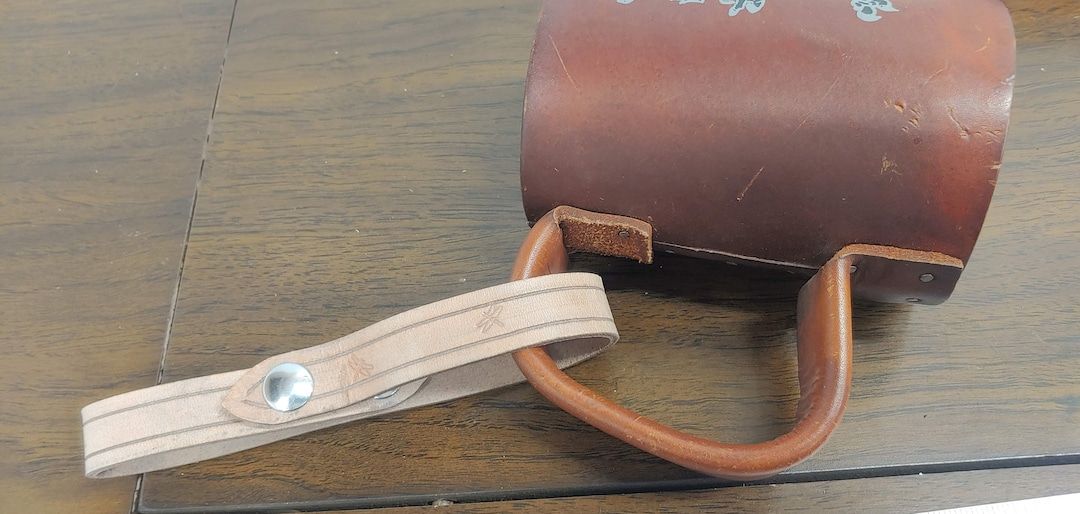 Embossed Genuine Leather Tankard Strap With Dragonfly Motif - Etsy