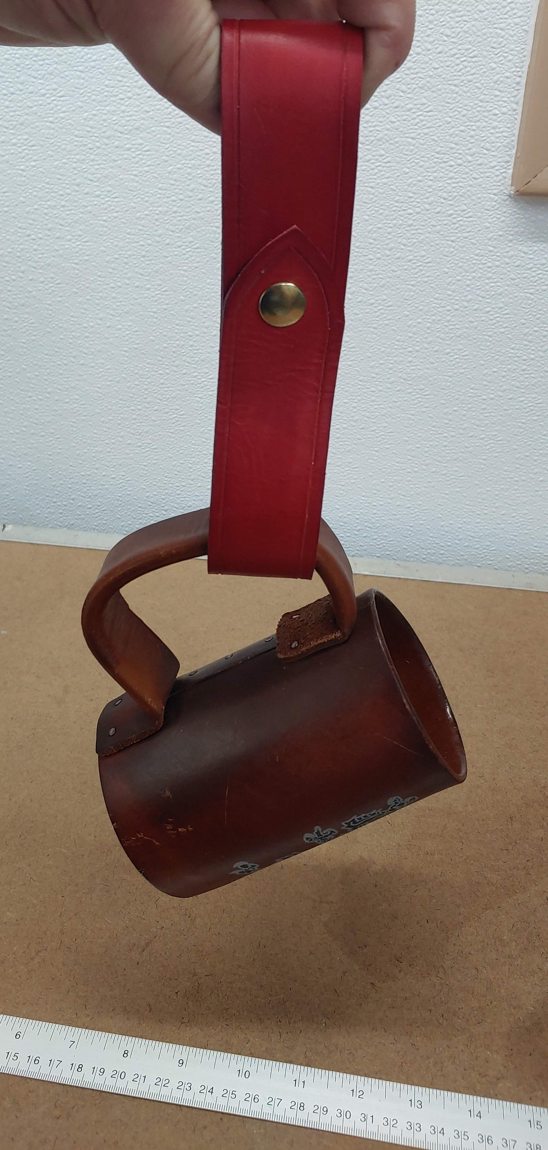 Genuine Leather Mug Hanger/tankard Strap. Red Leather - Etsy
