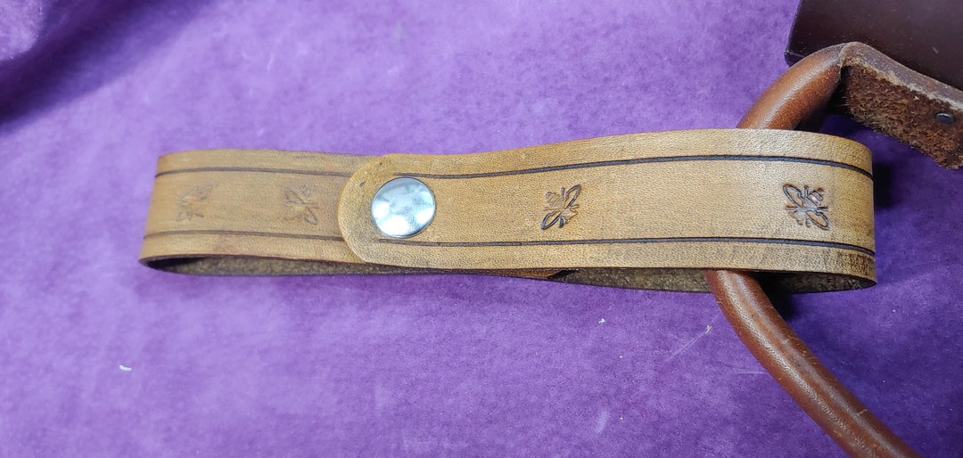 Embossed Genuine Leather Tankard Strap With Bee Motif - Etsy