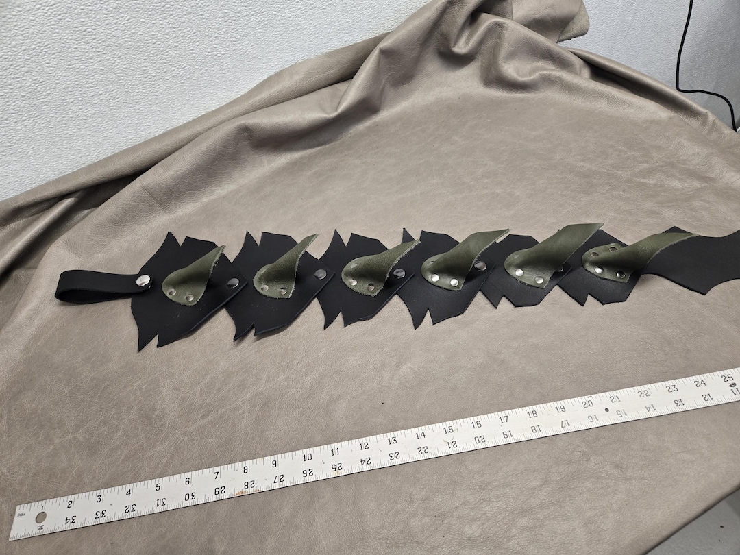 Handmade Genuine Leather Demon/dragon Tail in Black With Green Spikes ...