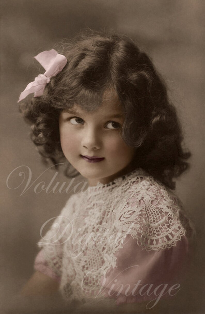 Adorable Shy Girl Digital Download Edwardian Vintage Postcard Etsy