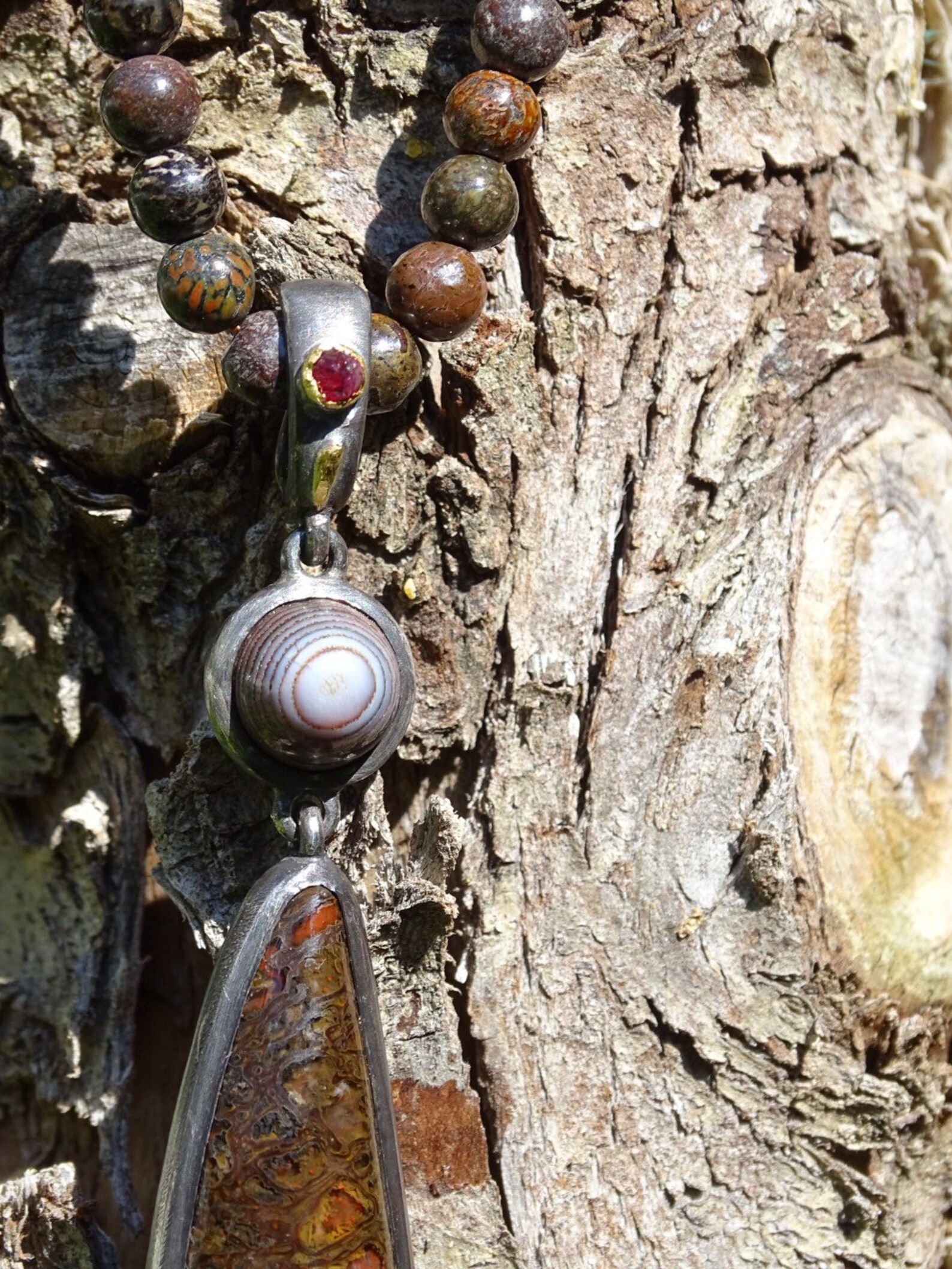 Rare Dinosaur Bone and Fossil Snake Skin Agate 925 Silver 24k - Etsy