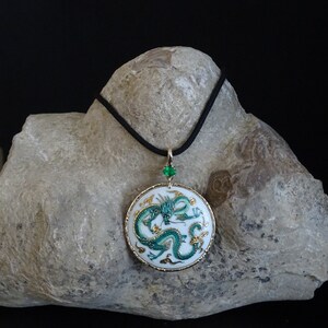 Rare Toshikane Green Dragon 14k Yellow Gold , 925 Silver Pendant With ...