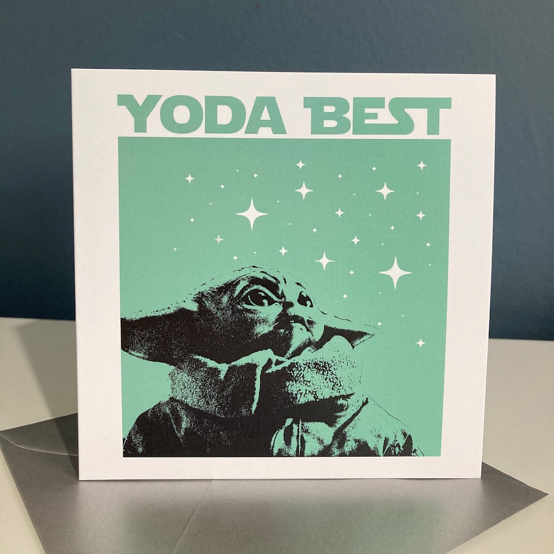 Baby Yoda Card, Baby Yoda Birthday Card, Baby Yoda Greetings Card, the ...