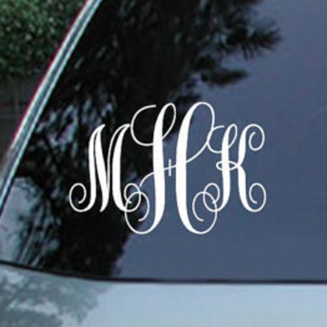 Car Monogram Decal Custom Bumper Sticker Personalized With Your ...