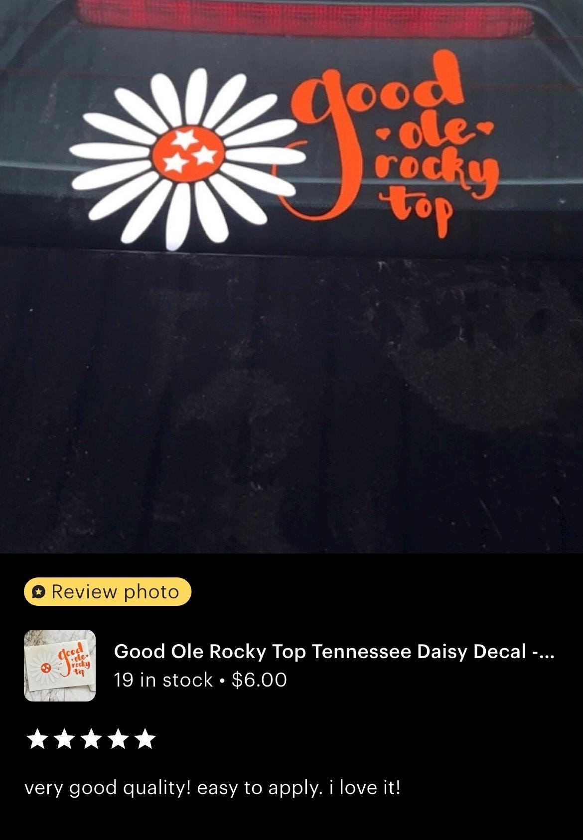 Good Ole Rocky Top Tennessee Daisy Decal - Football - Car Decal ...
