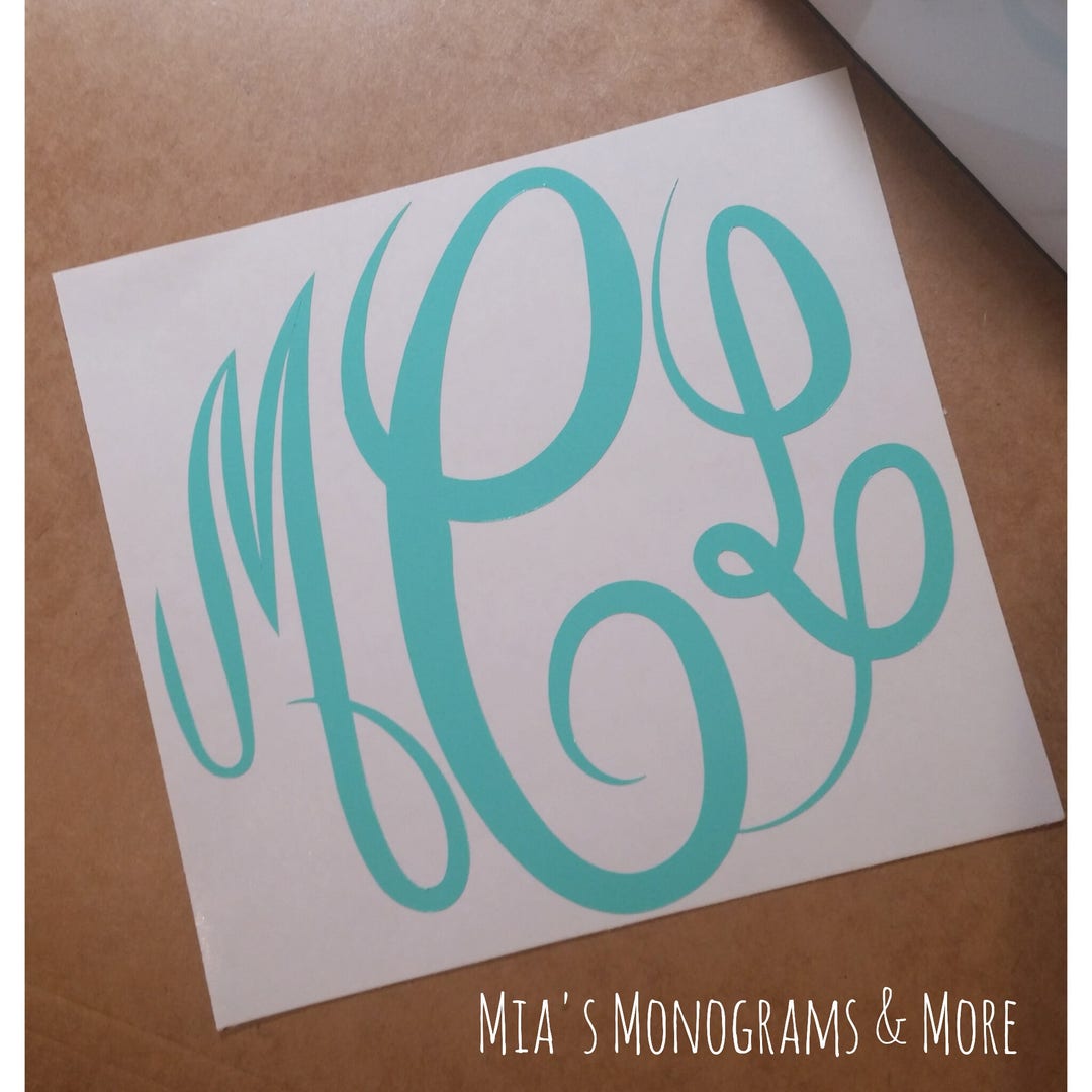 Monogram Decal Personalized With Your Initials and Favorite Color ...
