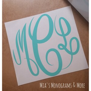 Monogram Decal Personalized With Your Initials and Favorite Color ...