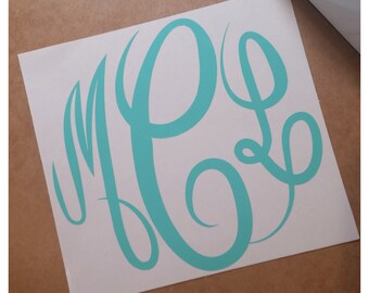 Car Monogram Decal Custom Bumper Sticker Personalized With | Etsy