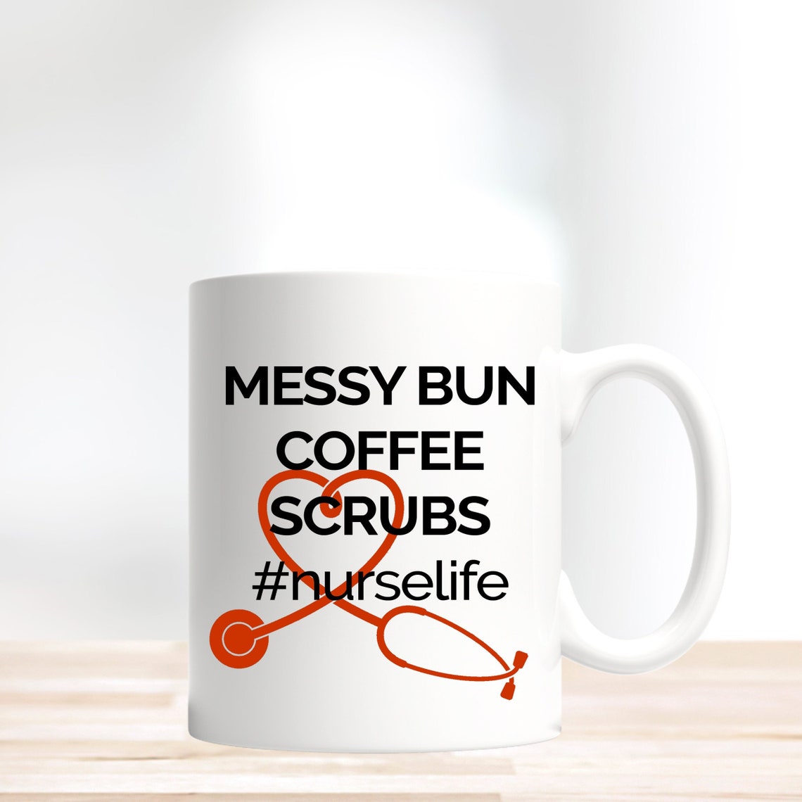 Nurse Life Gift Coffee Cup Messy Bun Coffee Scrubs Best Nurse - Etsy