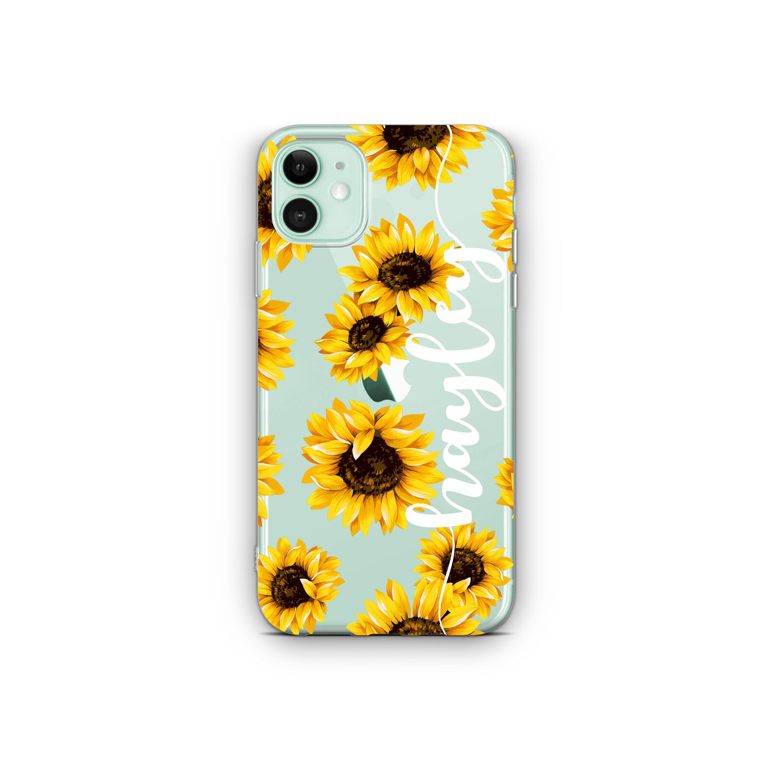 CLEAR Sunflower Iphone Case Custom Name Personalized Iphone 11 - Etsy