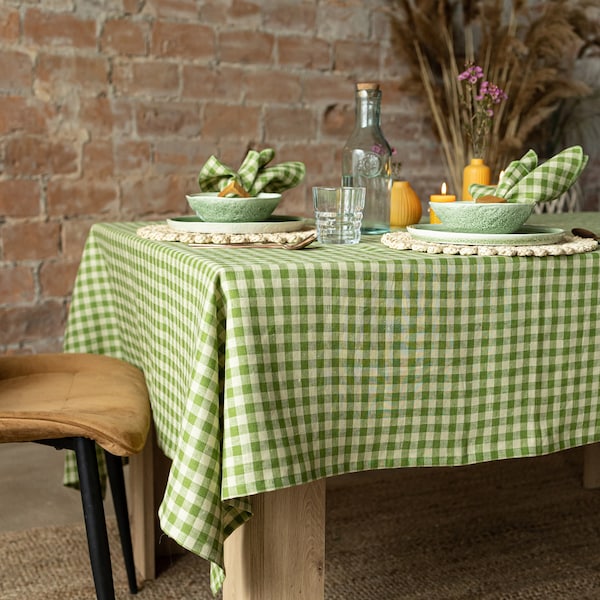 Gingham Tablecloth - Etsy