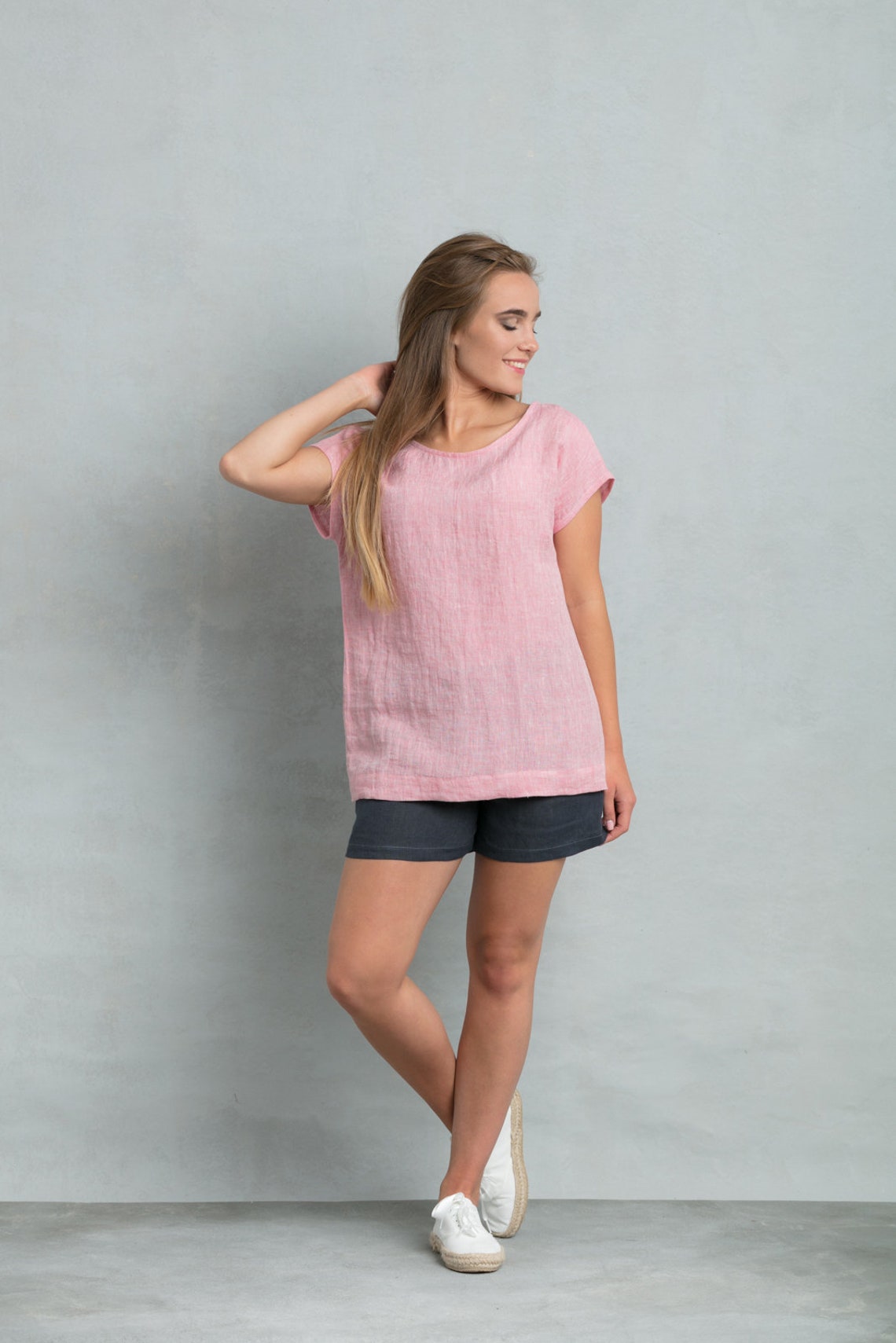 Simple Top Linen Every Day Linen Top Women Loose Blouse Drop | Etsy