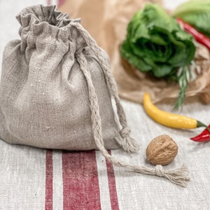Linen Bag With Drawstring, Thick Rough Linen Storage Bag, Different ...