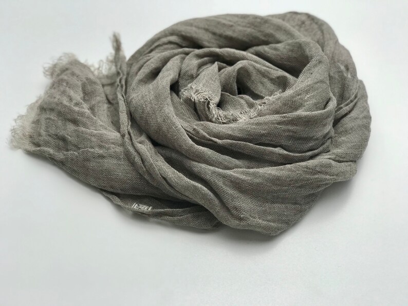 Men Scarf Linen Scarf for a Man Natural Not Dyed Linen | Etsy