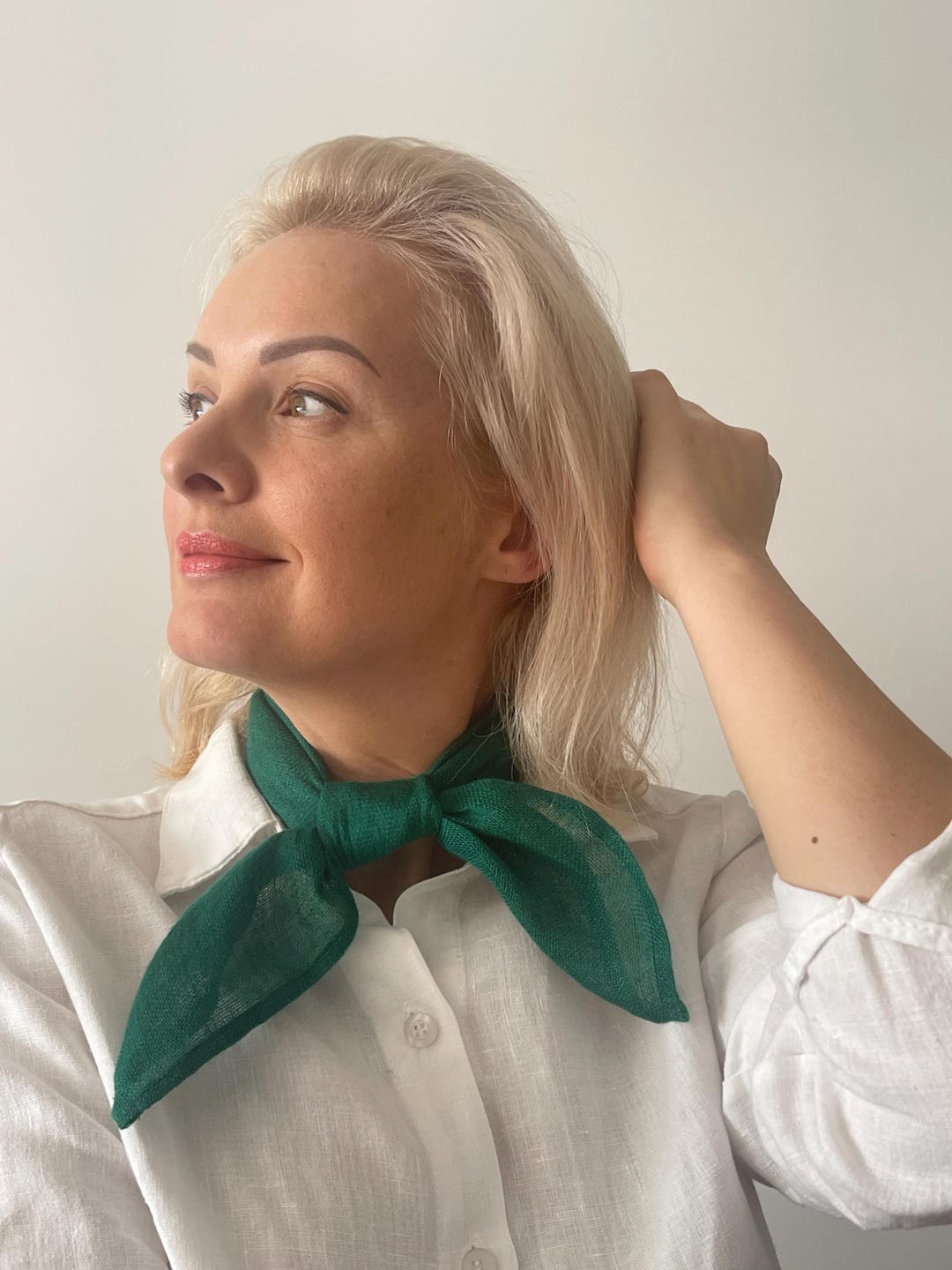 Neckerchief, Linen Bandana, Small Square Scarf - Etsy