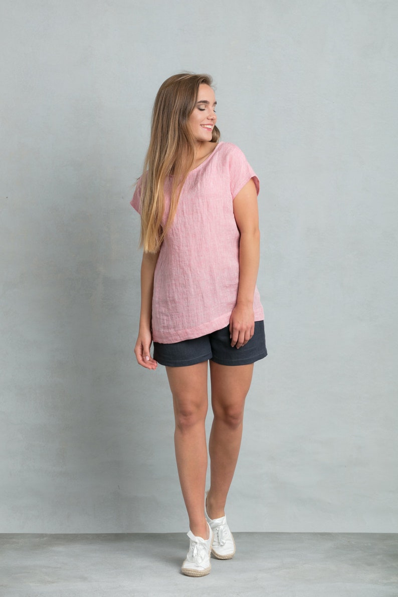 Simple Top Linen Every Day Linen Top Women Loose Blouse Drop | Etsy