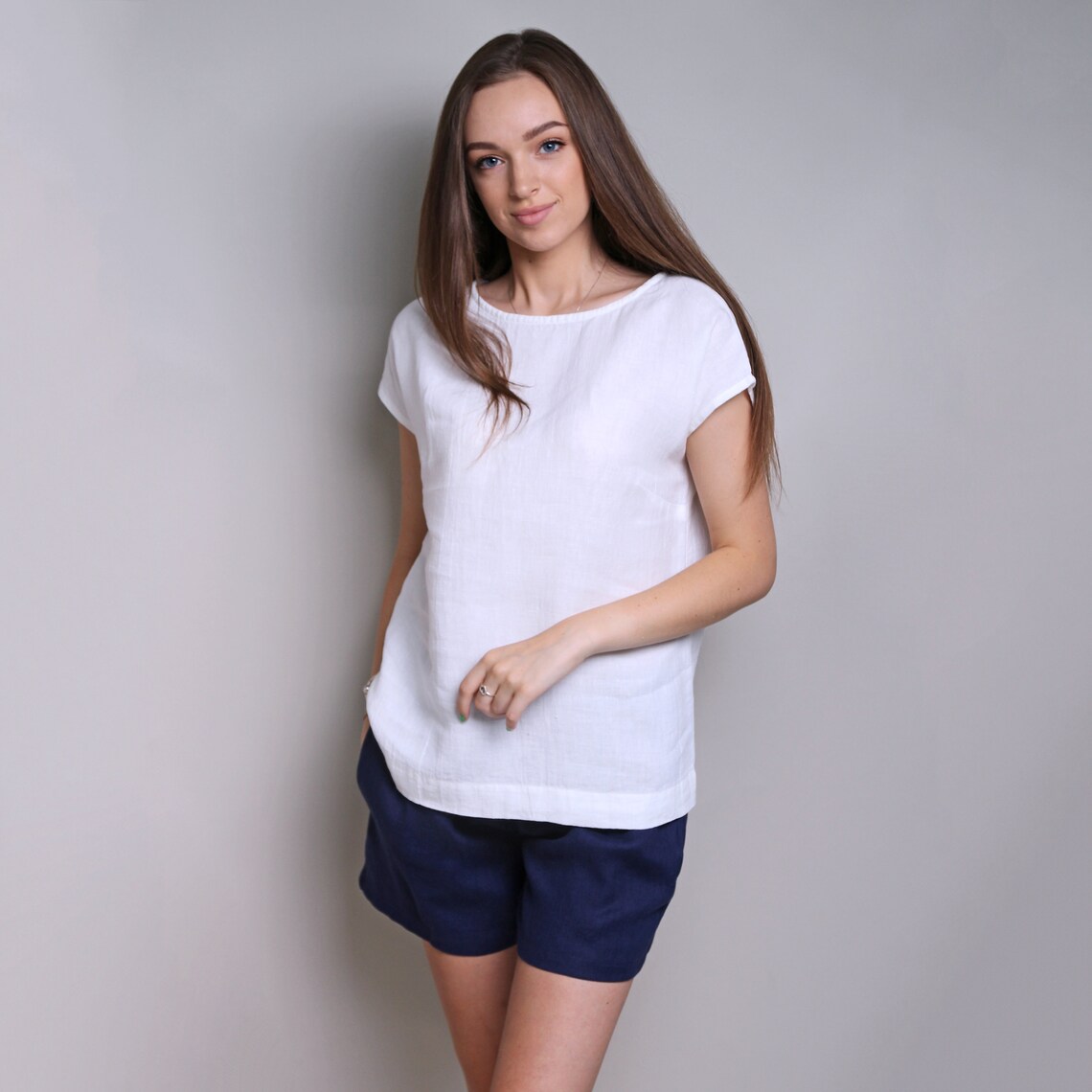 Simple Top Linen Every Day Linen Top Women Loose Blouse Drop | Etsy