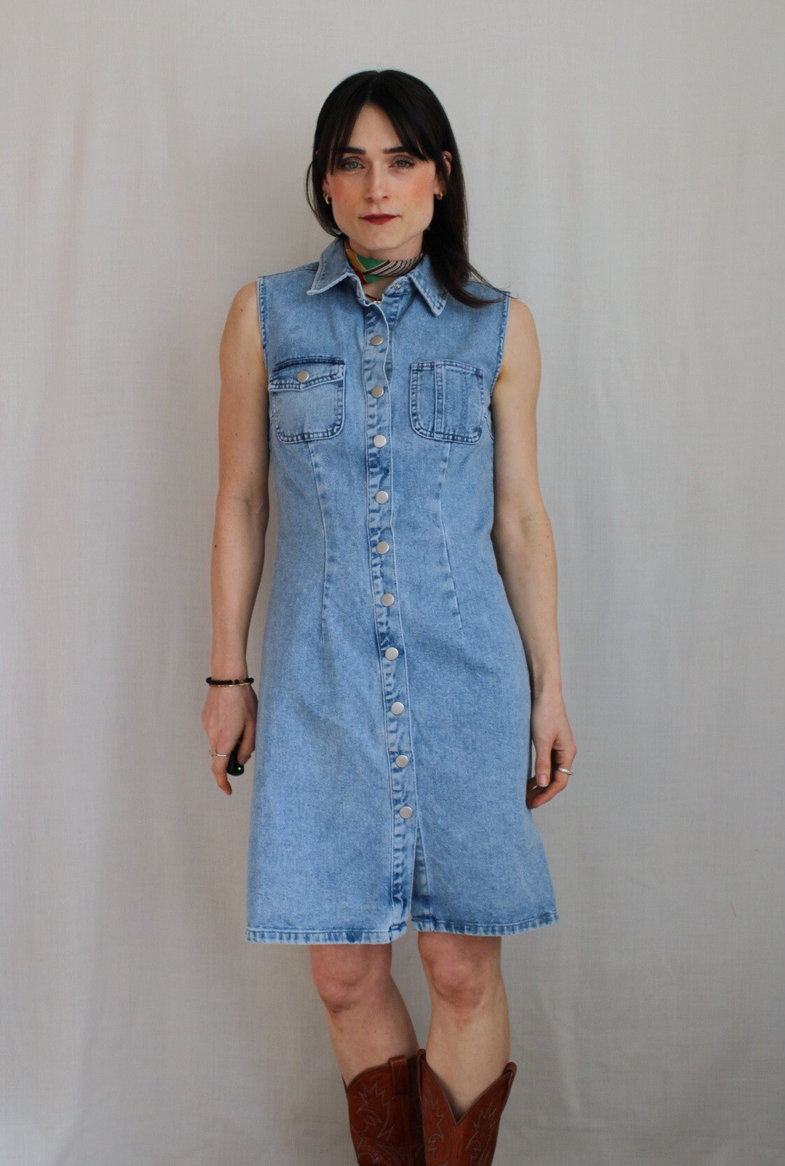 Collared Denim Dress UK Size 8 - Etsy