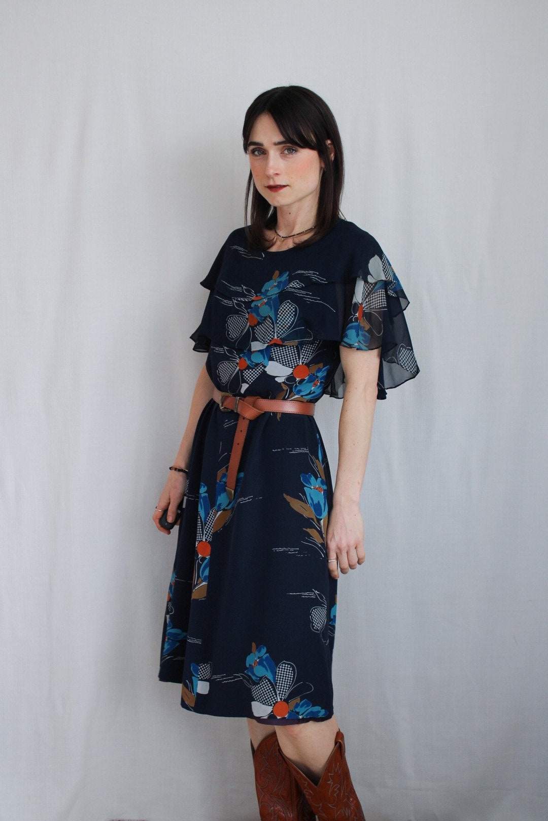 1970’s Butterfly Sleeve MIDI Dress - UK Size 12-14 - Etsy