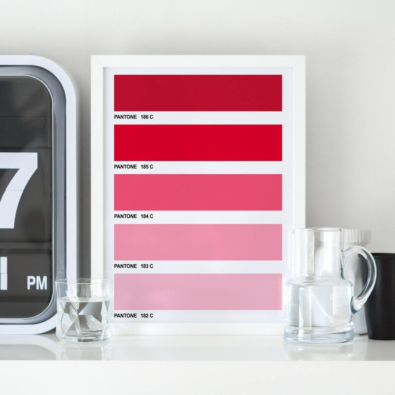 Shades of Pink, Minimalist Poster, Pantone Colours, Minimalism, Colour ...