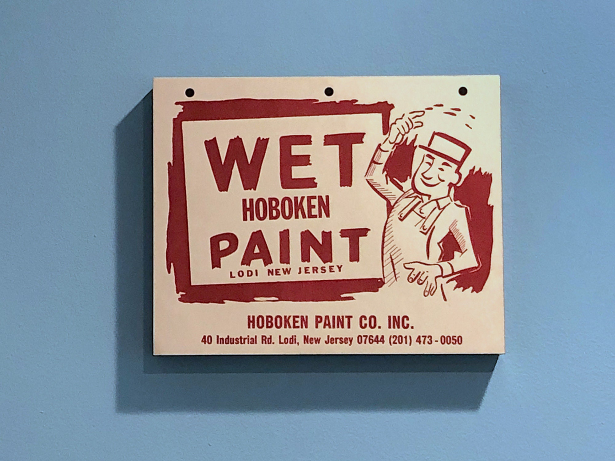 Vintage Hoboken Paint Wet Paint Sign - Mounted & Ready to Hang! - Etsy