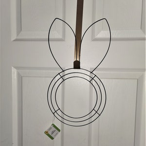 Bunny Shaped Metal Wreath Form Easter Decoration Frame DIY Wreath Deco ...