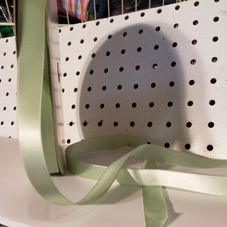 5/8" X 10 Yds Mint Green Satin Ribbon DIY Wedding Decor Hair Bow Ribbon ...