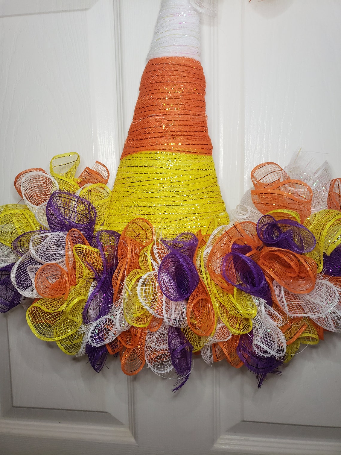 Candy Corn Witch Hat Wreath for Porch Halloween Door Decor - Etsy
