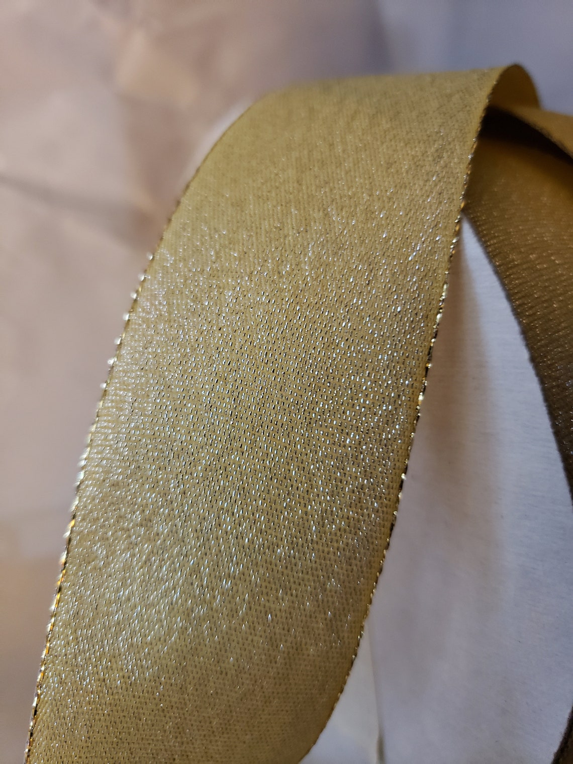 1 3/8 X 10 Yds Gold Ribbon Holiday Ribbon Wholesale - Etsy