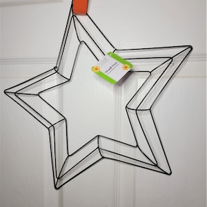 Star Wreath Form Metal Frame Wire DIY Deco Mesh Burlap Door Wreath ...