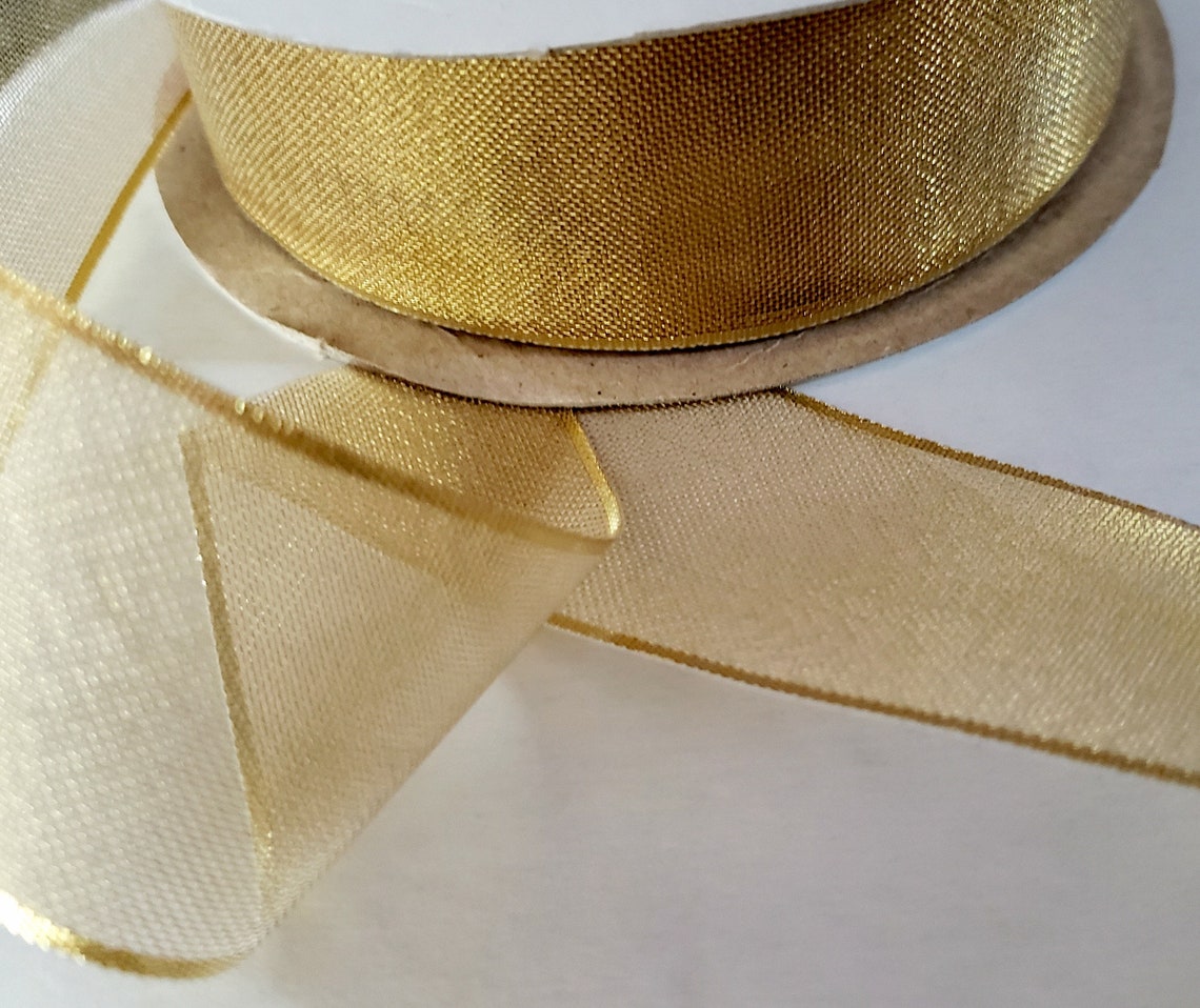 1 1/2 x 10 yds Gold Metallic Ribbon for Wedding Wands | Etsy