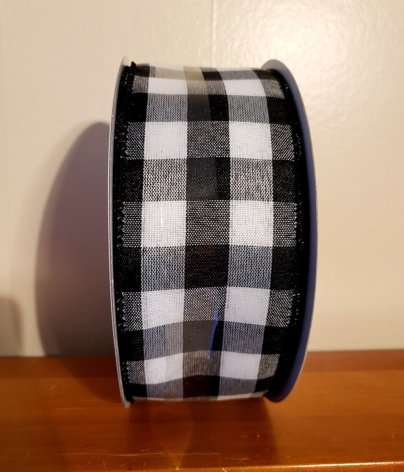 2.5" X 25 Yds Black White Buffalo Check Ribbon DIY Wreaths Buffalo ...