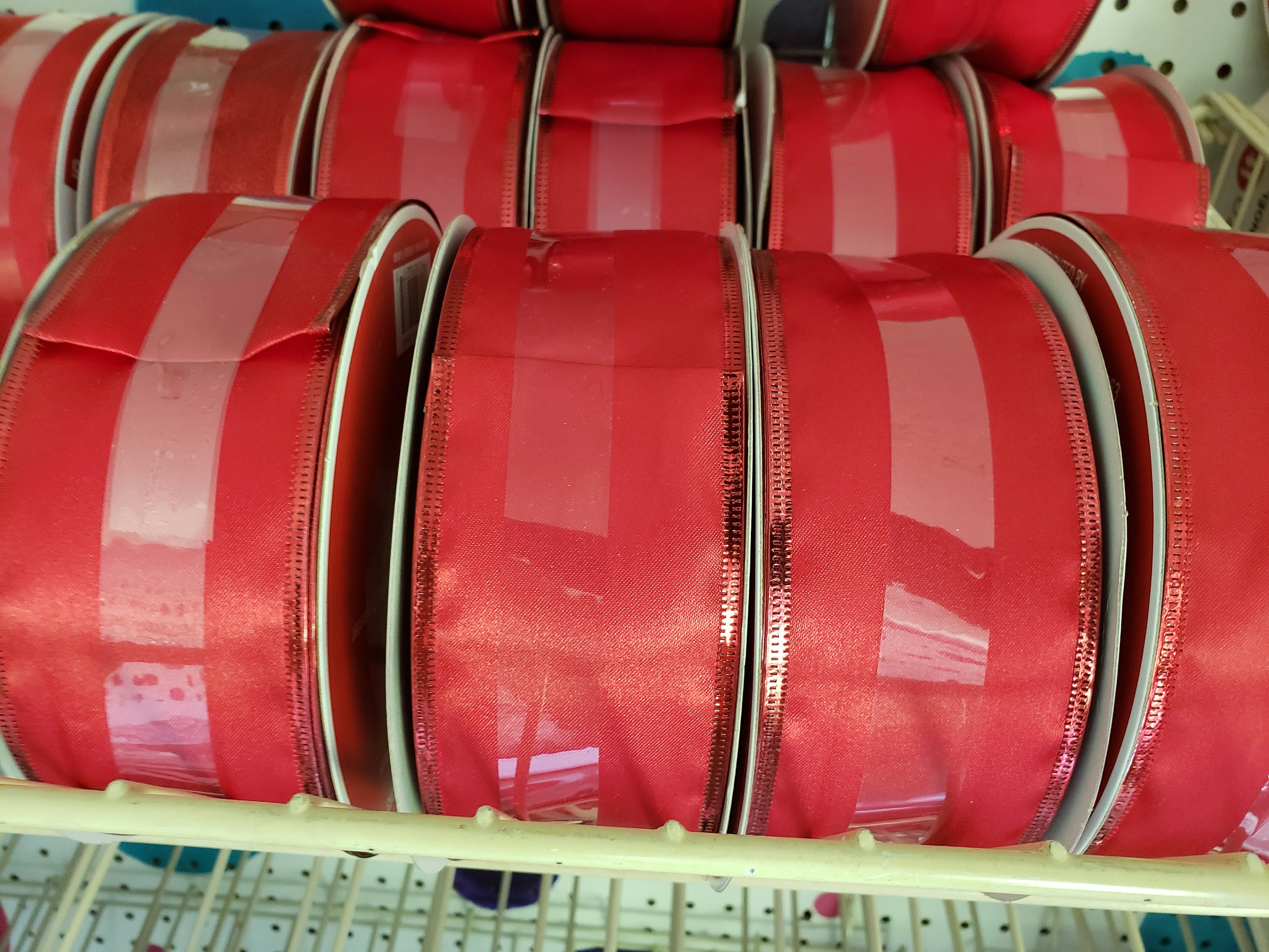 2.5 x 25 yds Wired Red Satin Ribbon DIY Wreaths Create | Etsy