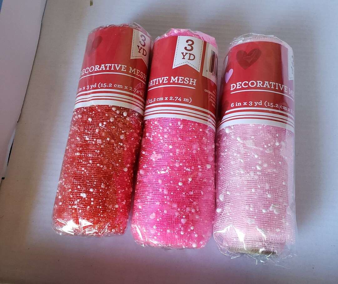 6 Inch X 3 Yds Snowball Deco Mesh for Wreaths Red Tulle Mesh DIY ...