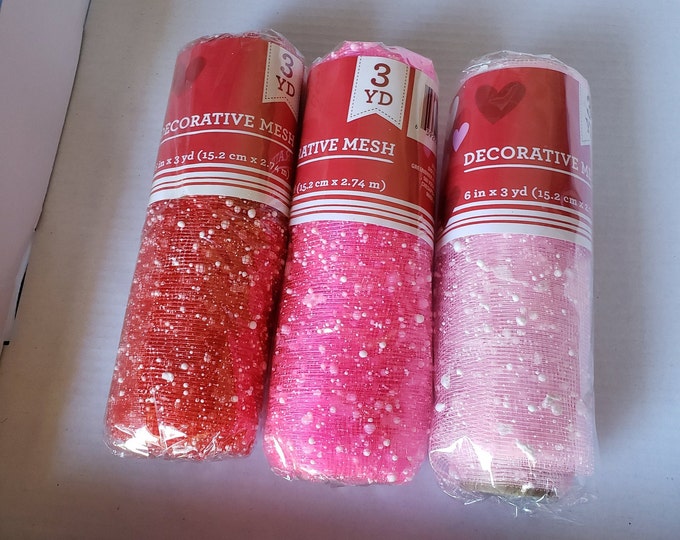 6 Inch X 3 Yds Snowball Deco Mesh for Wreaths Red Tulle Mesh DIY ...