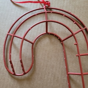 15" Candy Cane Wreath Form Plastic Frame DIY Deco Mesh Burlap Fabric ...