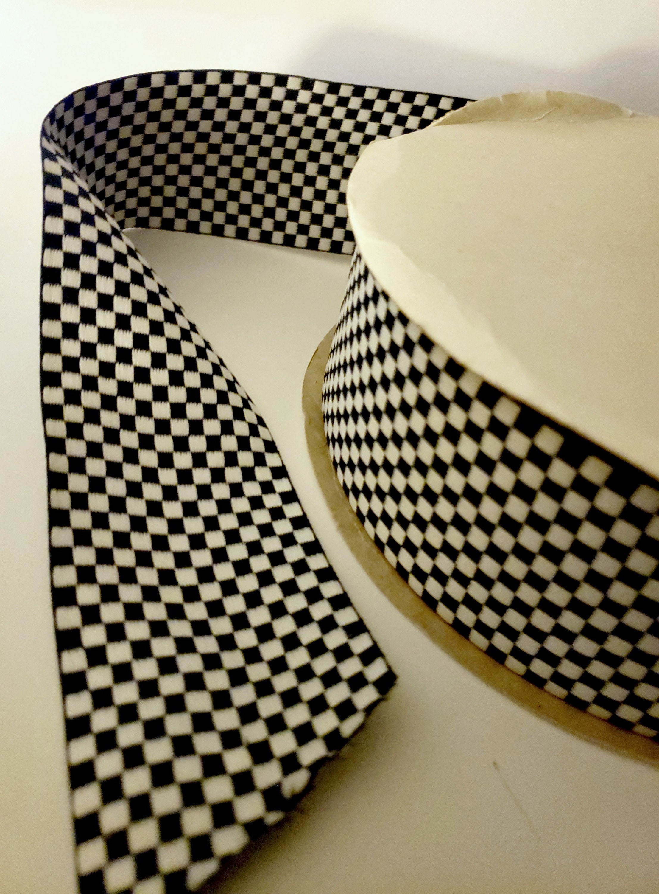 2 1/4 X 10 Yds Navy Blue Checked Ribbon Hat Band Ribbon - Etsy