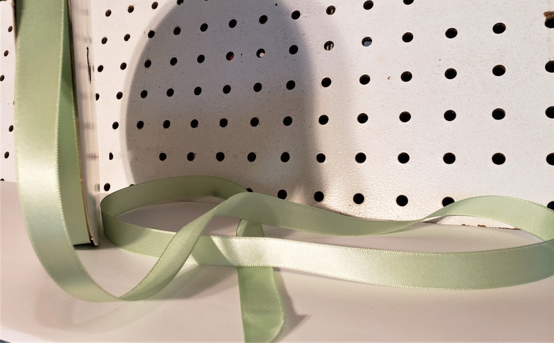 5/8" X 10 Yds Mint Green Satin Ribbon DIY Wedding Decor Hair Bow Ribbon ...