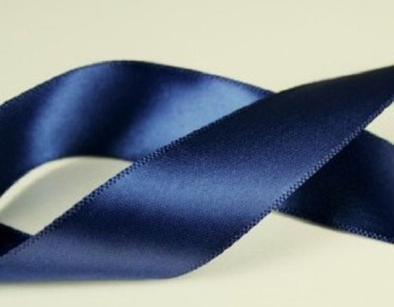 5/8 X 10 Yds Navy Blue Double Faced Satin Ribbon DIY - Etsy