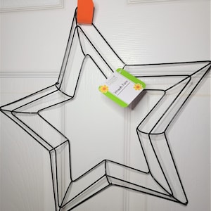Star Wreath Form Metal Frame Wire DIY Deco Mesh Burlap Door Wreath ...